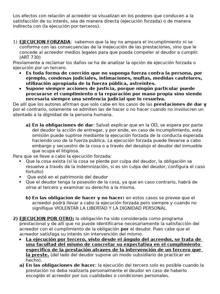 Los Efectos Con Relación Al Acreedor Se Visualizan en Los Poderes Que ...