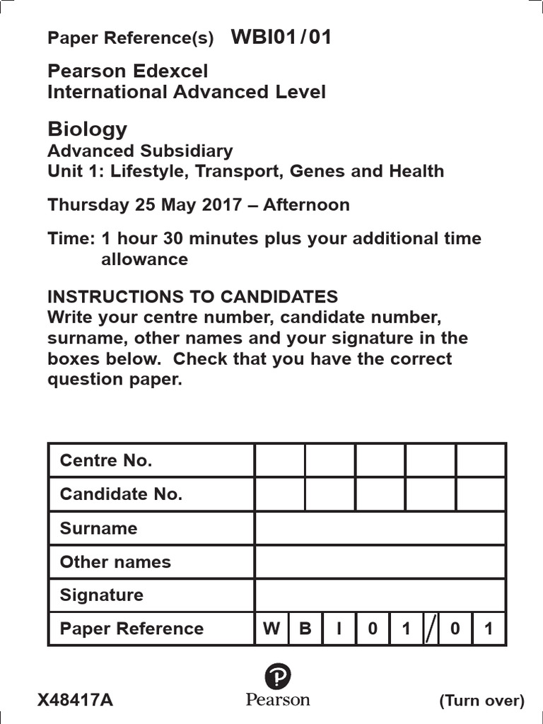 18pt A4 WBI01 01 Question Paper | PDF