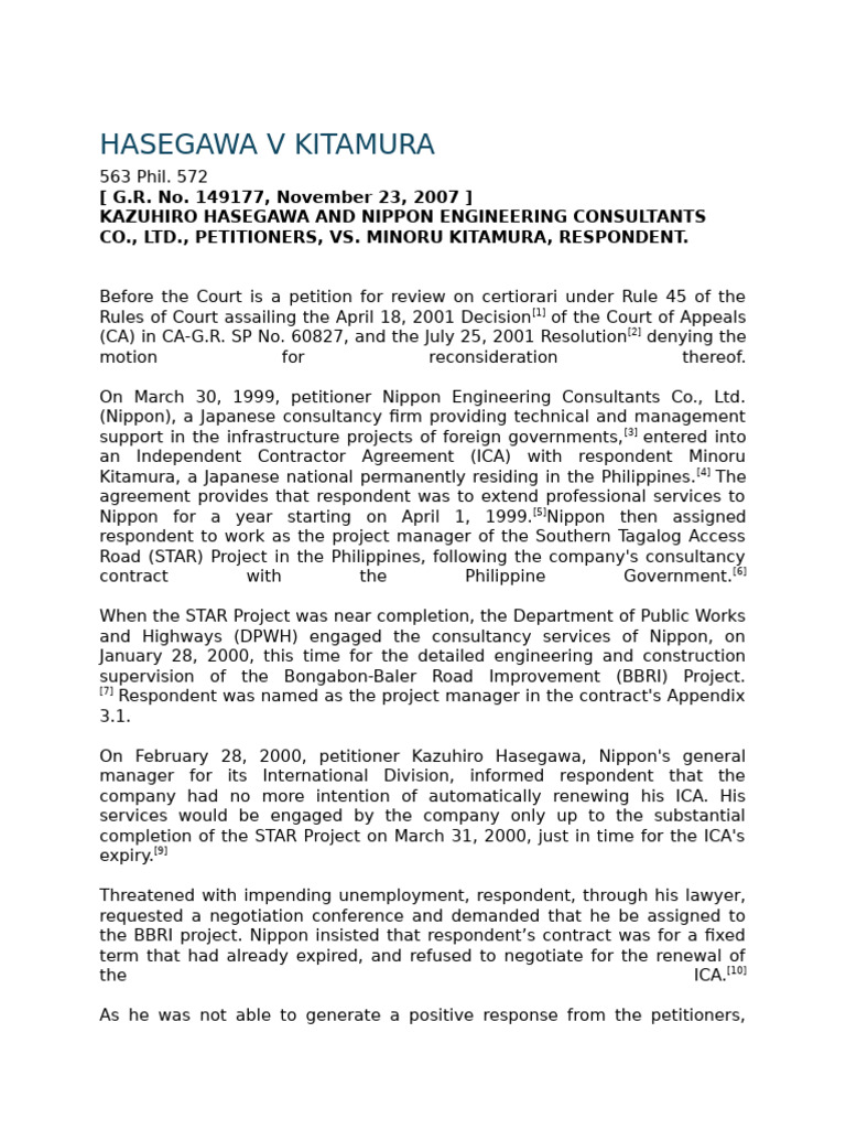 Hasegawa V Kitamura | PDF