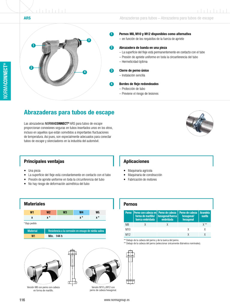 NORMA ARS Datasheet Es | PDF | Tornillo | Metalurgia