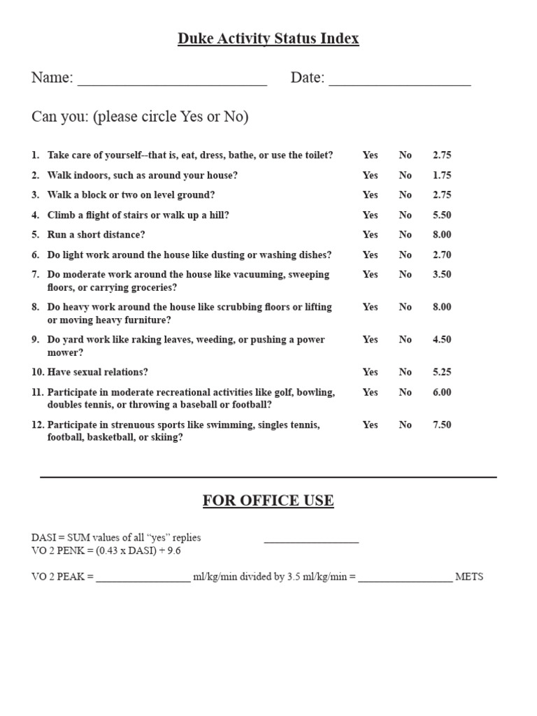 DASI Form | PDF