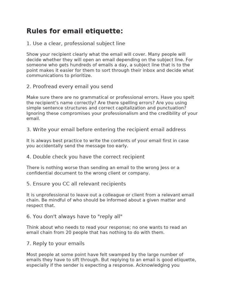 Basic Email Etiquette | PDF
