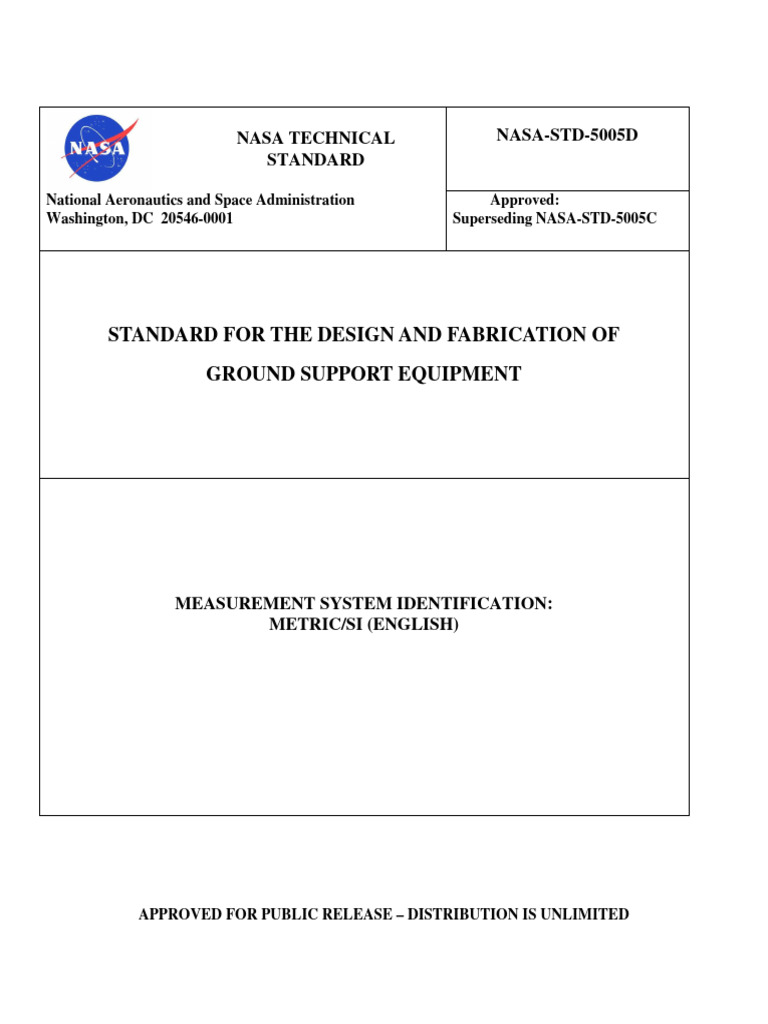 Nasa-Std-5005d STD For The Design and Fabrication of GSE | PDF
