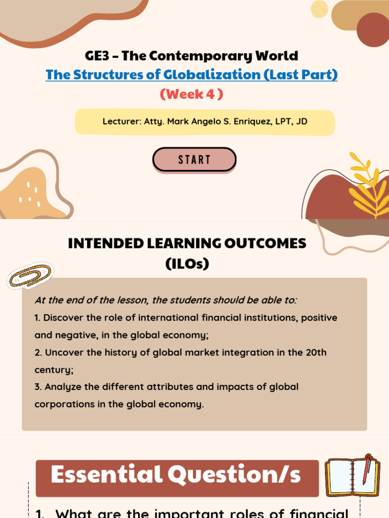 Week 4 - The Structures of Globalization (LAST PART) | PDF