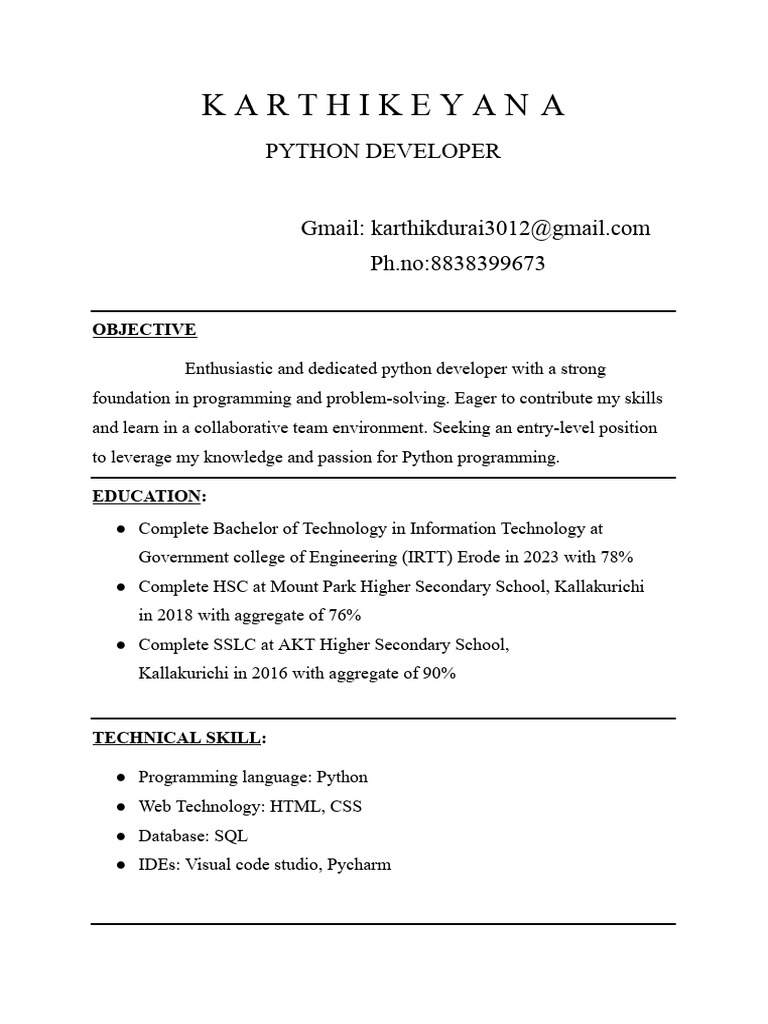 Karthik B.tech (IT) (78) 2023 Python | PDF