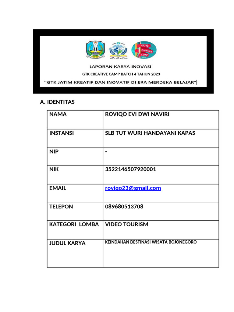 Laporan Karya Inovasi GCC Batch 4 2023 | PDF
