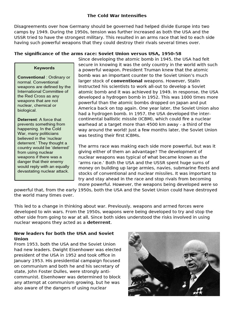 The Cold War Intensifies - Reading | PDF