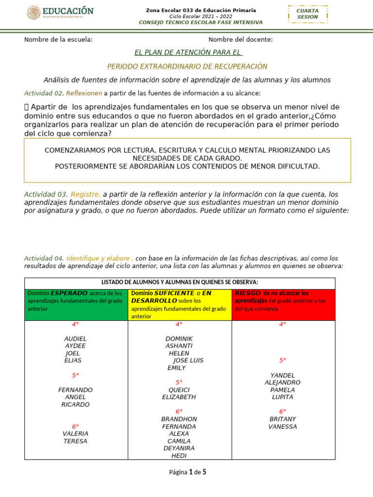 CTE SESION 04 Imprimibles | PDF