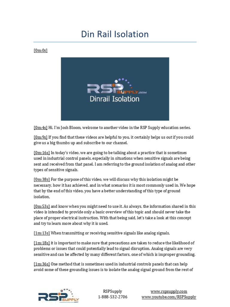 Din Rail Isolation | PDF