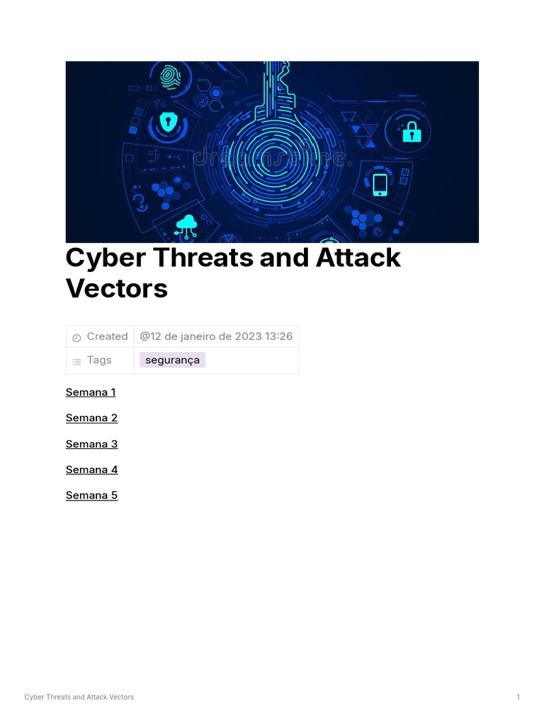 Cyber Threats and Attack Vectors | PDF