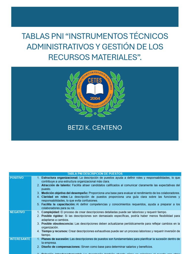 Tabla Pni | PDF