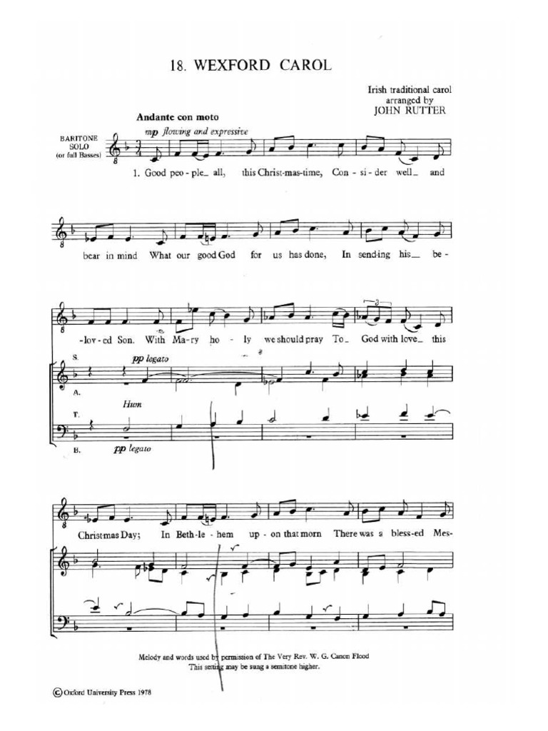 21 - Wexford Carol - John Rutter | PDF