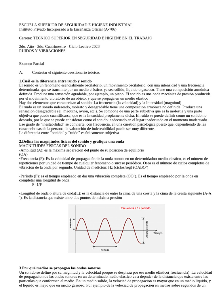 P y TP Ruidos y Vibraciones 2023 | PDF