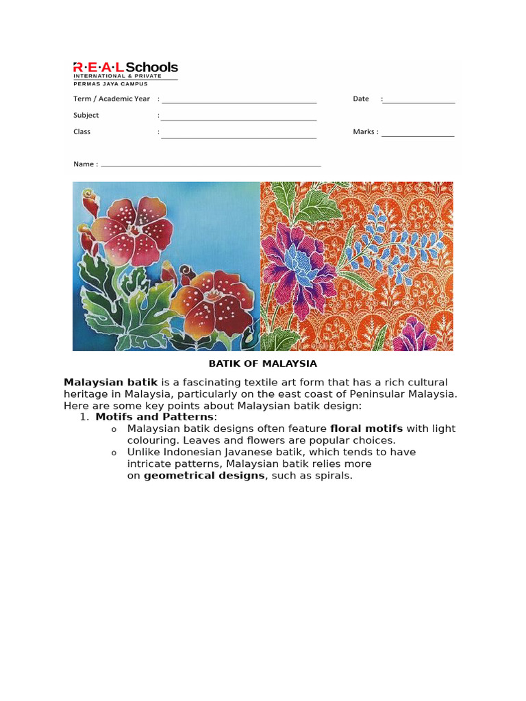 Batik of Malaysia | PDF