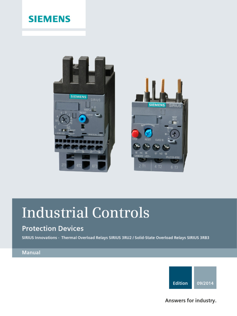 Manual Overload Relay 3RU2 3RB3 en-US | PDF
