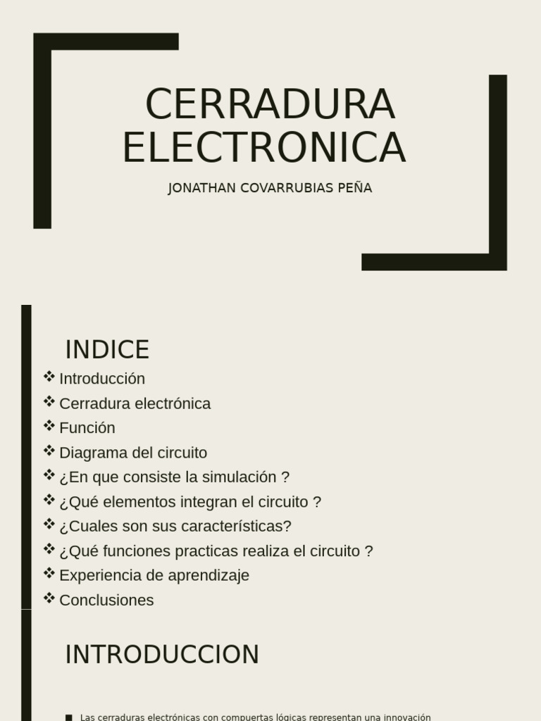 Cerradura Electronica | PDF