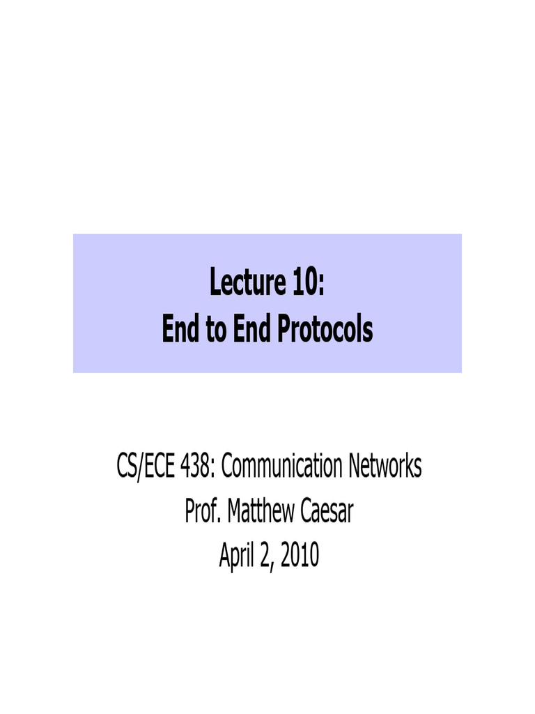 Lec10 Endtoend | PDF