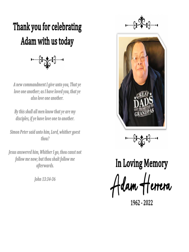 Adam Herrera Funeral Program | PDF