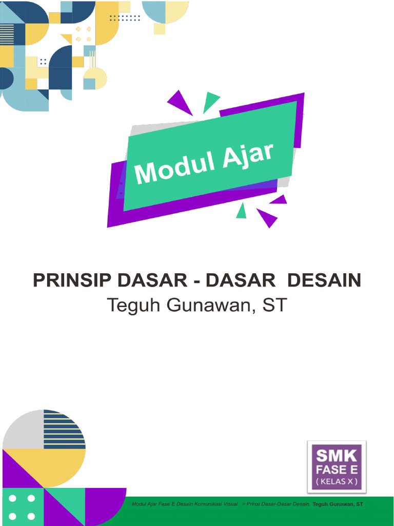Modul Ajar Desain Komunikasi Visual - Prinsip Prinsip Dasar Desain - Fase F | PDF