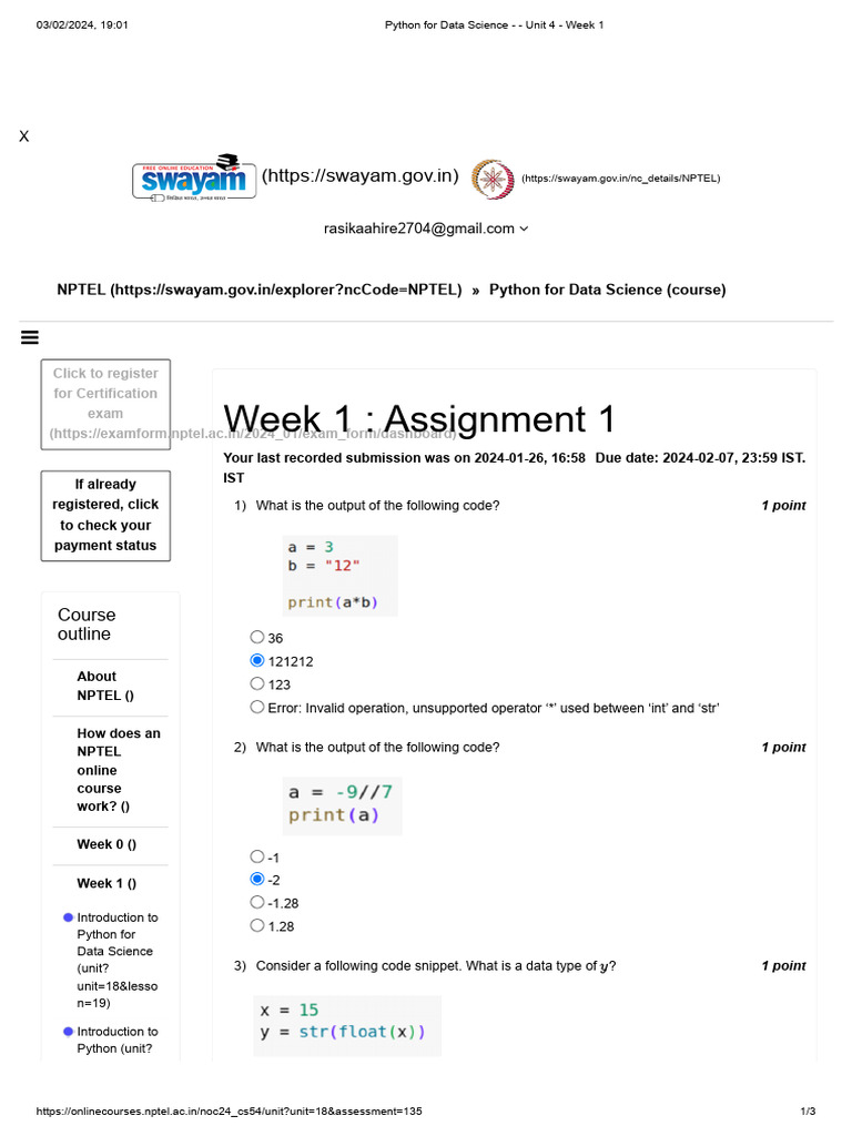 Python For Data Science - Unit 4 - Week 1 | PDF