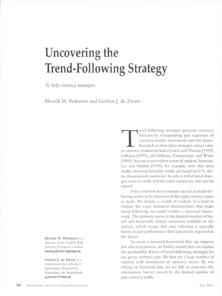 Uncovering The Trend Following Strategy | PDF | Linear Trend Estimation ...