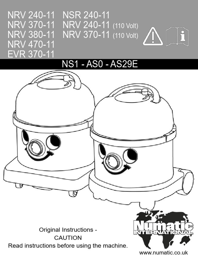 NRV240 Instruction Manual | PDF | Vacuum Cleaner | Ac Power Plugs And ...