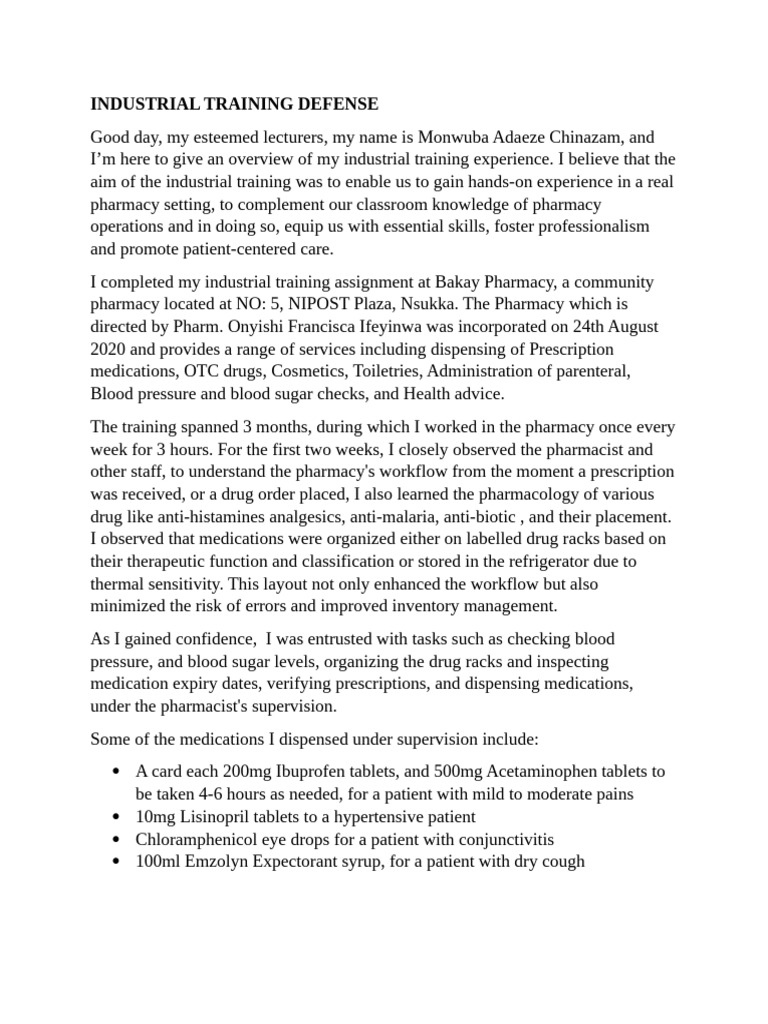 Industrial Training Defense | PDF