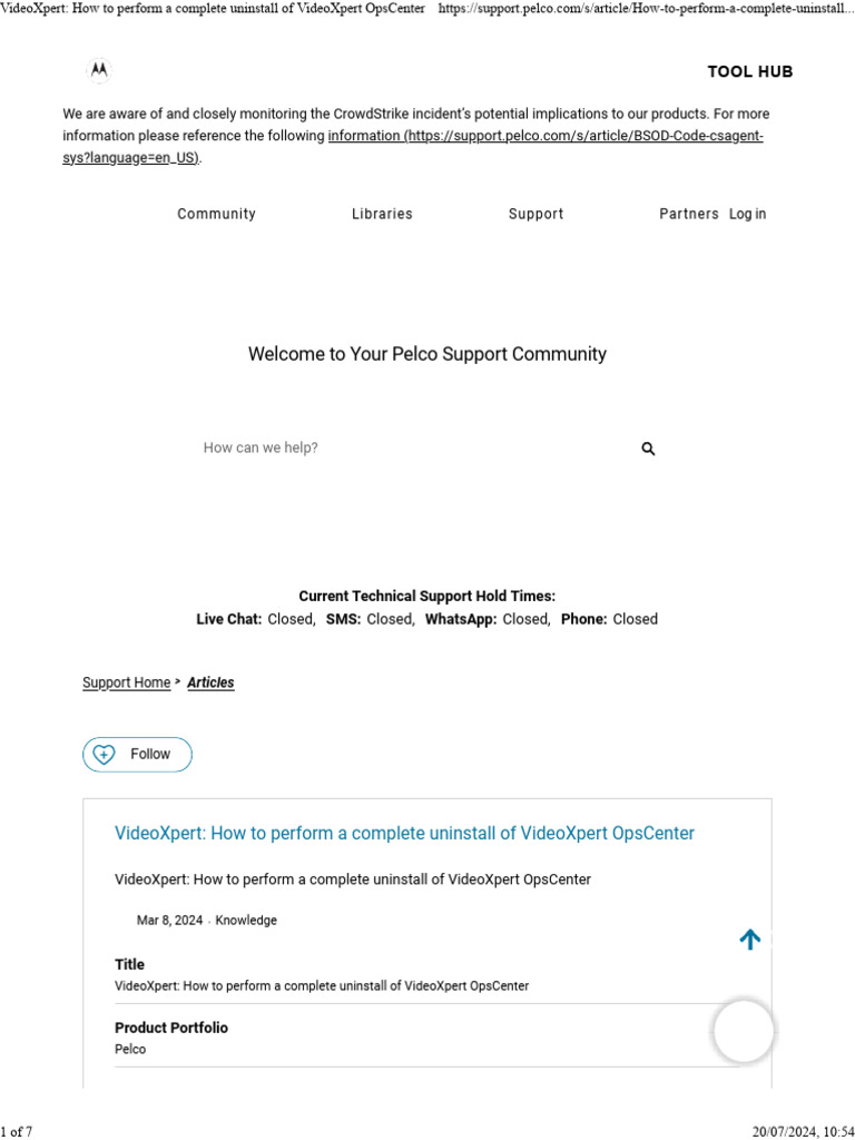 VideoXpert - How To Perform A Complete Uninstall of VideoXpert OpsCenter | PDF