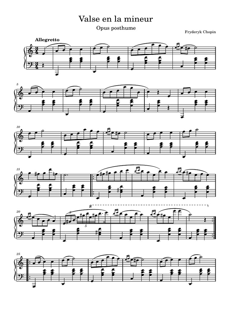 Valse en La Mineur | PDF