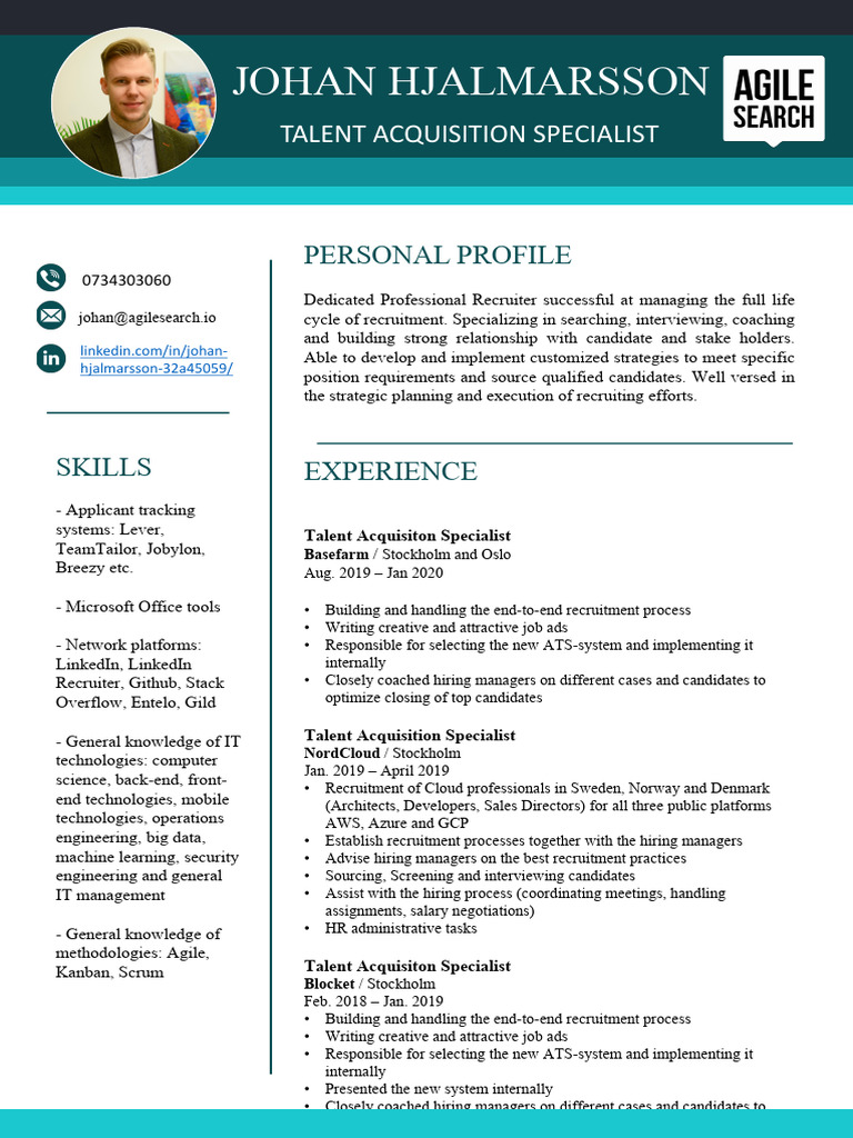 Johan - Consultant CV - Mall 2020 | PDF