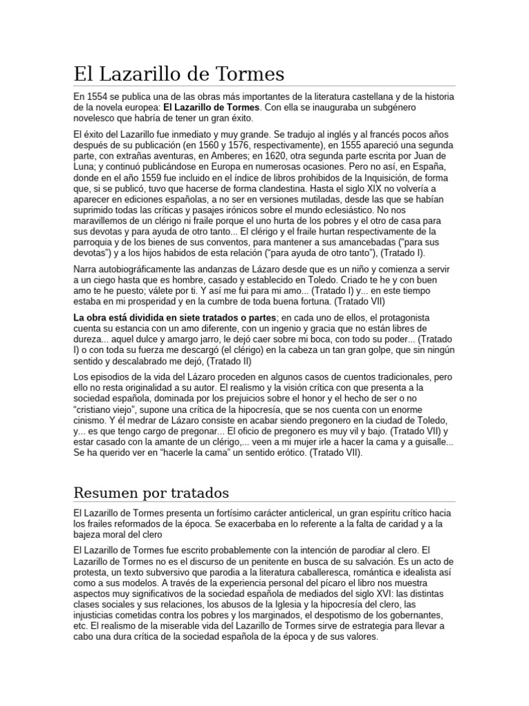 El Lazarillo de Tormes | PDF | Renacimiento | Ropa