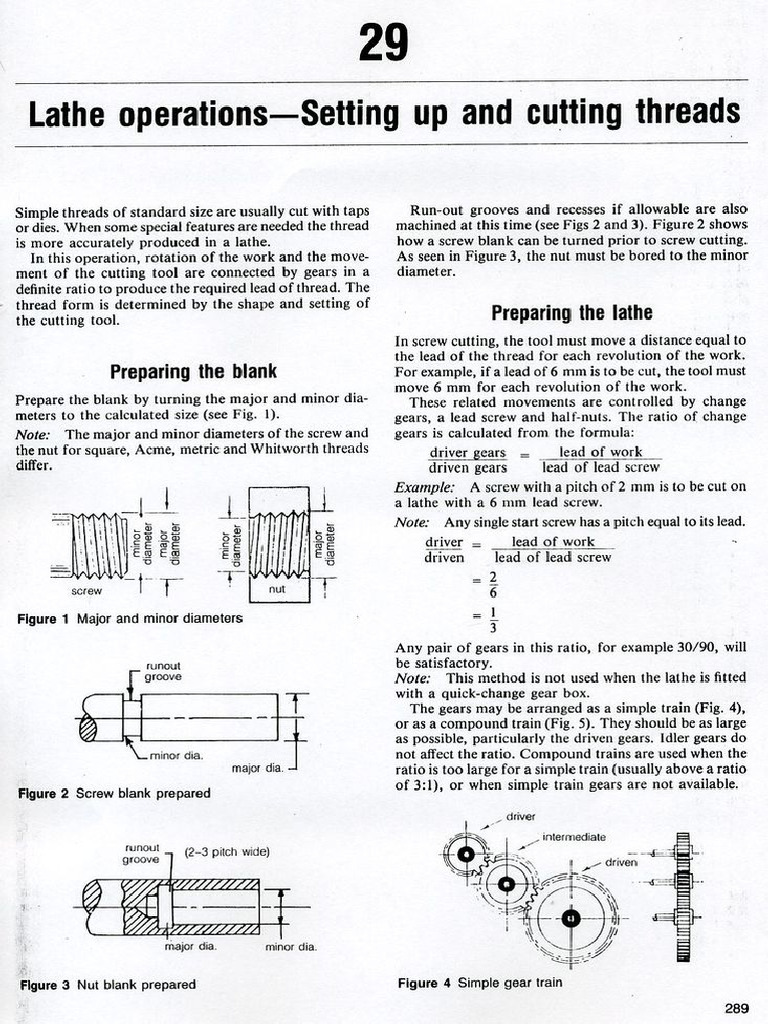 18 Lathe Operations Setting Up and Cutting Threads | PDF