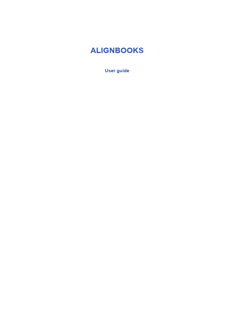 AlignBooks Mannual | PDF