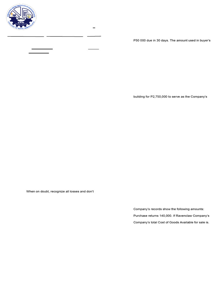 Pre-Qualifying Exam: Accounting Concepts | PDF | Debits And Credits ...