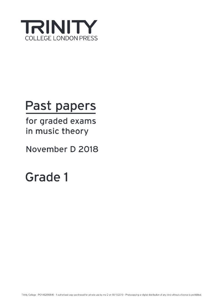 Theory Past Paper 2018 Grade 1 (November Session, D) Theory - TOAZ ...