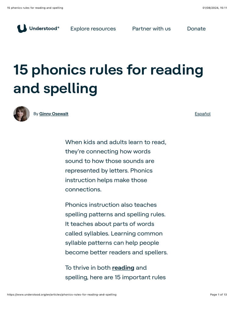 15 Essential Phonics Rules for Reading | PDF | Phonics | Foreign ...