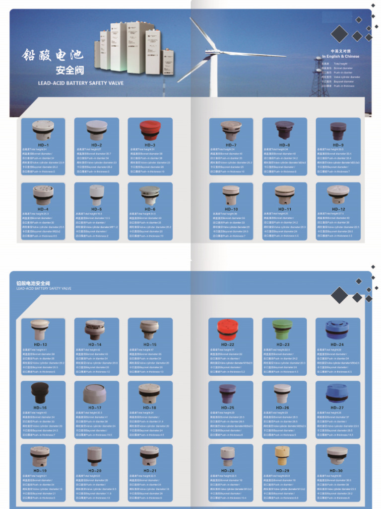 Battery Safety Valves Series 2 For Lead-Acid Battery and Lithuim ...