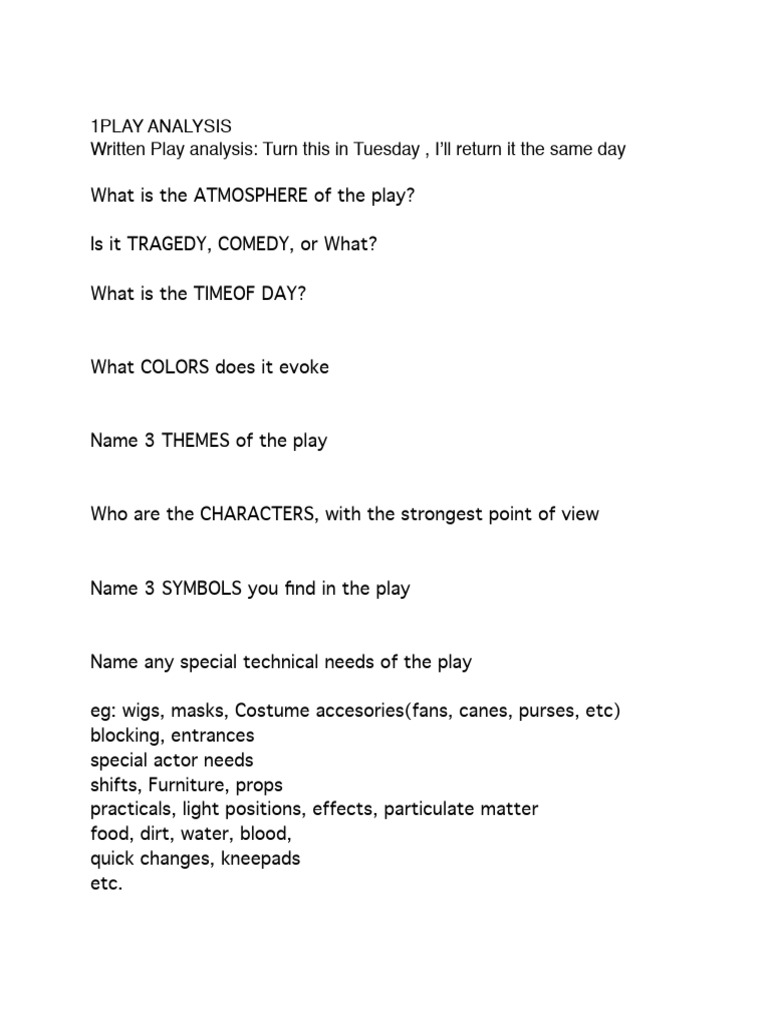 3 Play Analysis Form Pdf 