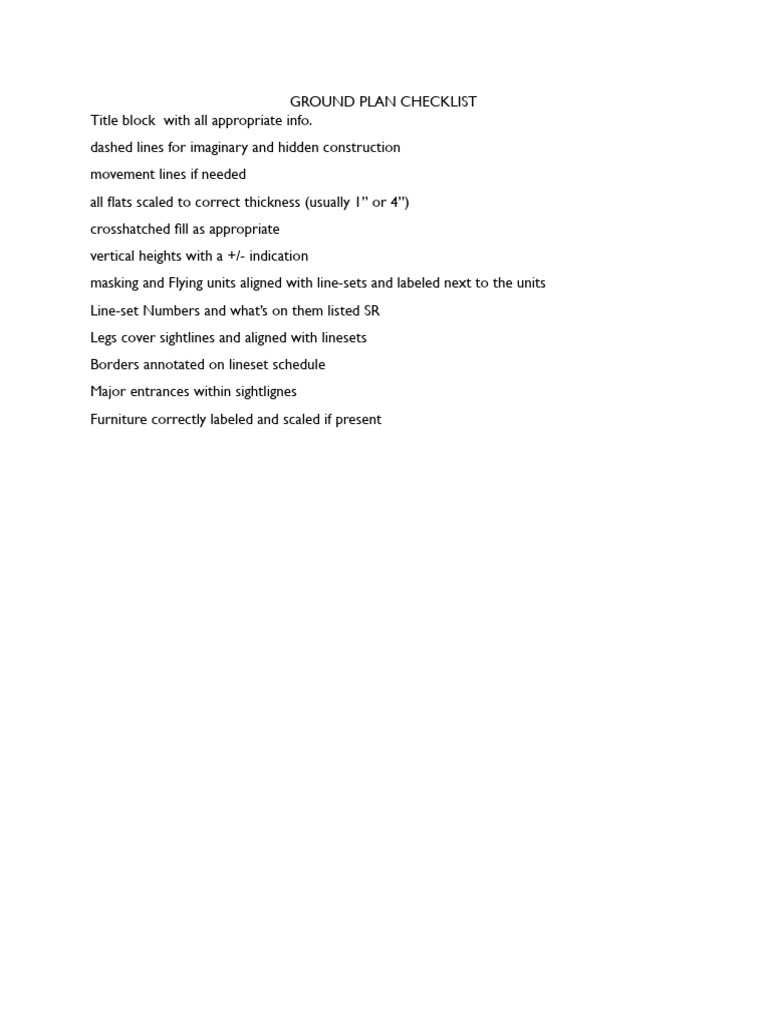 10ground Plan Checklist | PDF