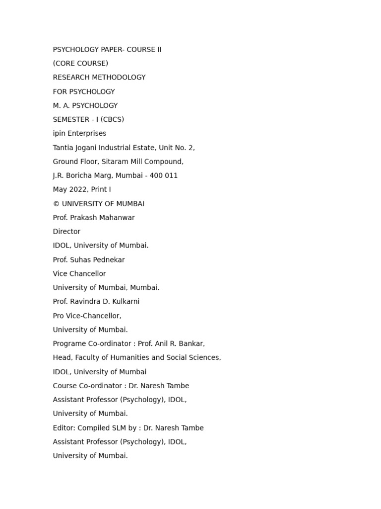Psychology Paper | PDF