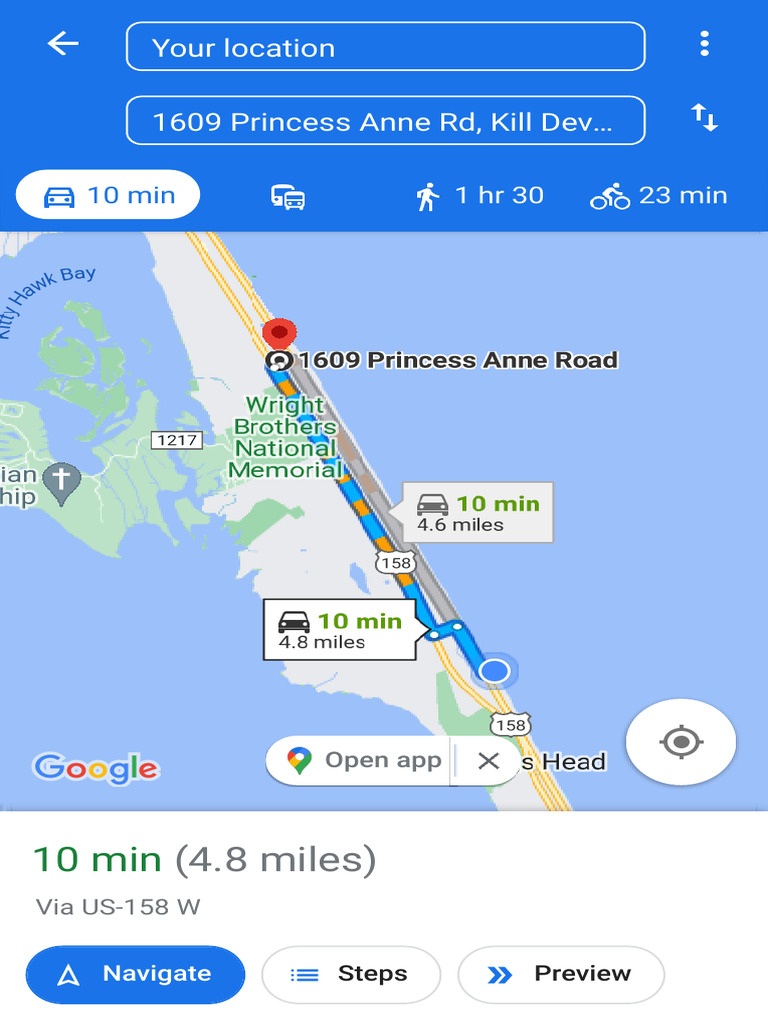 Your Location To 1609 Princess Anne RD - Google Maps | PDF