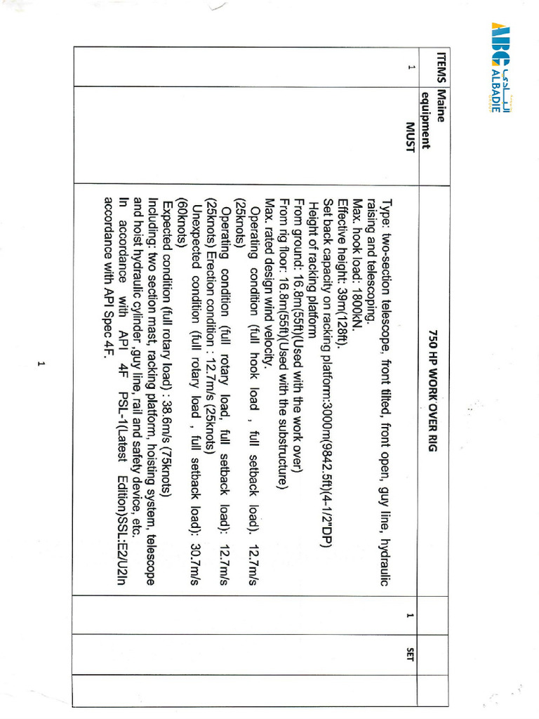 Rig 750 HP - Abg Offer2 | PDF