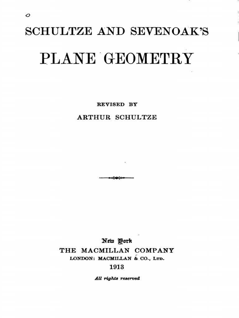 Plane Geometry Schultze | PDF
