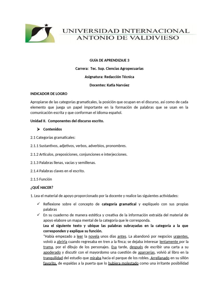 Guia de Aprendizaje Semana 3 | PDF Guia de Aprendizaje Semana 3 | PDF