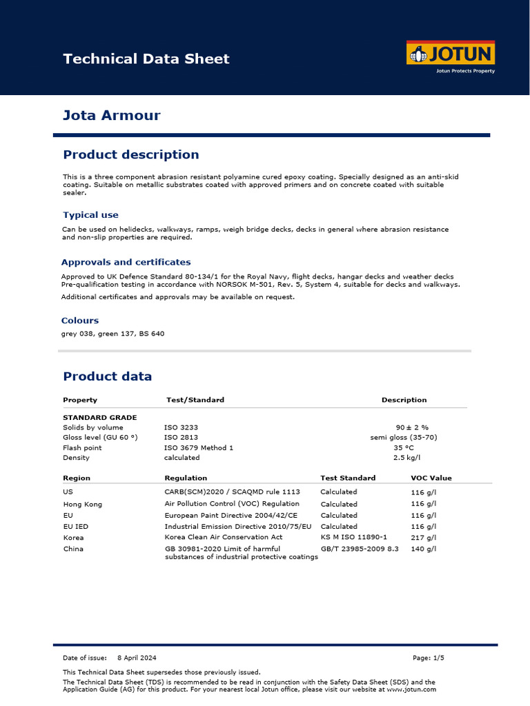 TDS 462 Jota Armour Euk GB | PDF