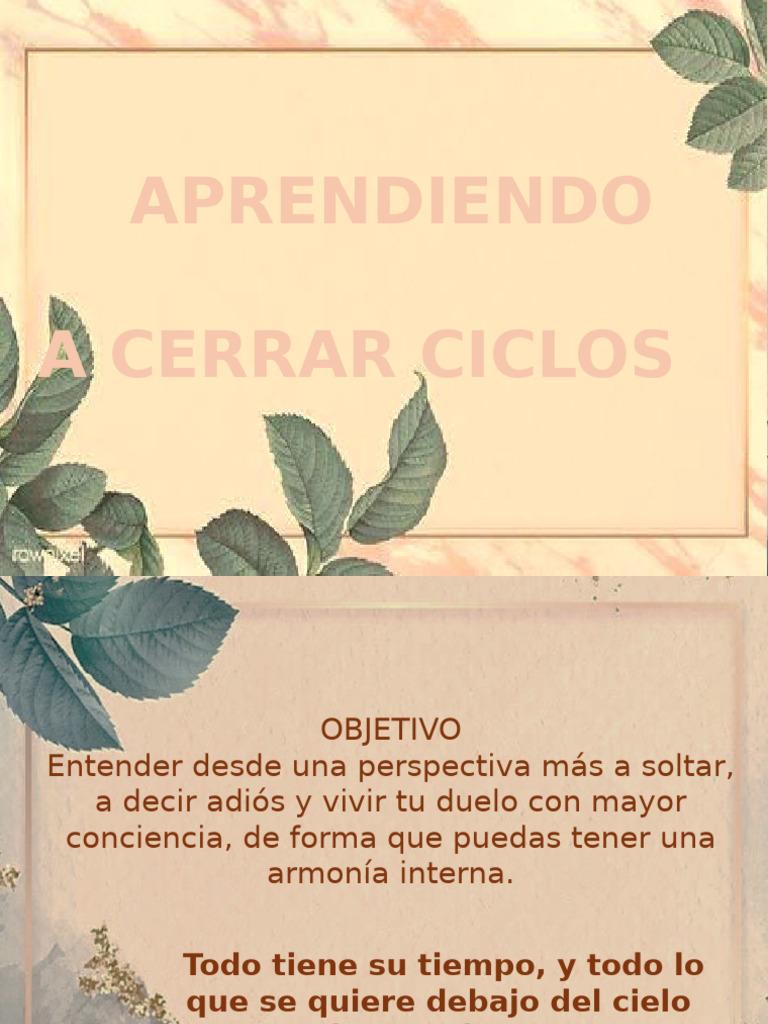 Aprendiendo A Cerrar Ciclos | PDF