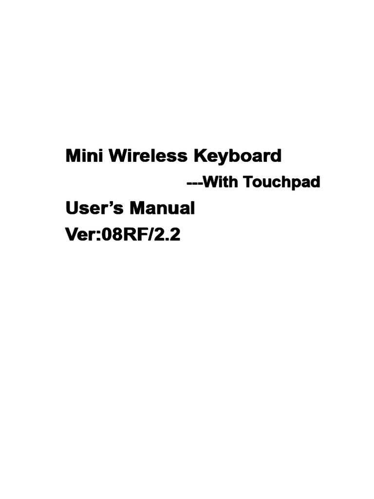 eSYNiC Mini Wireless Keyboard With Touchpad KB04&KB05 | PDF | Computer Keyboard | Rechargeable ...