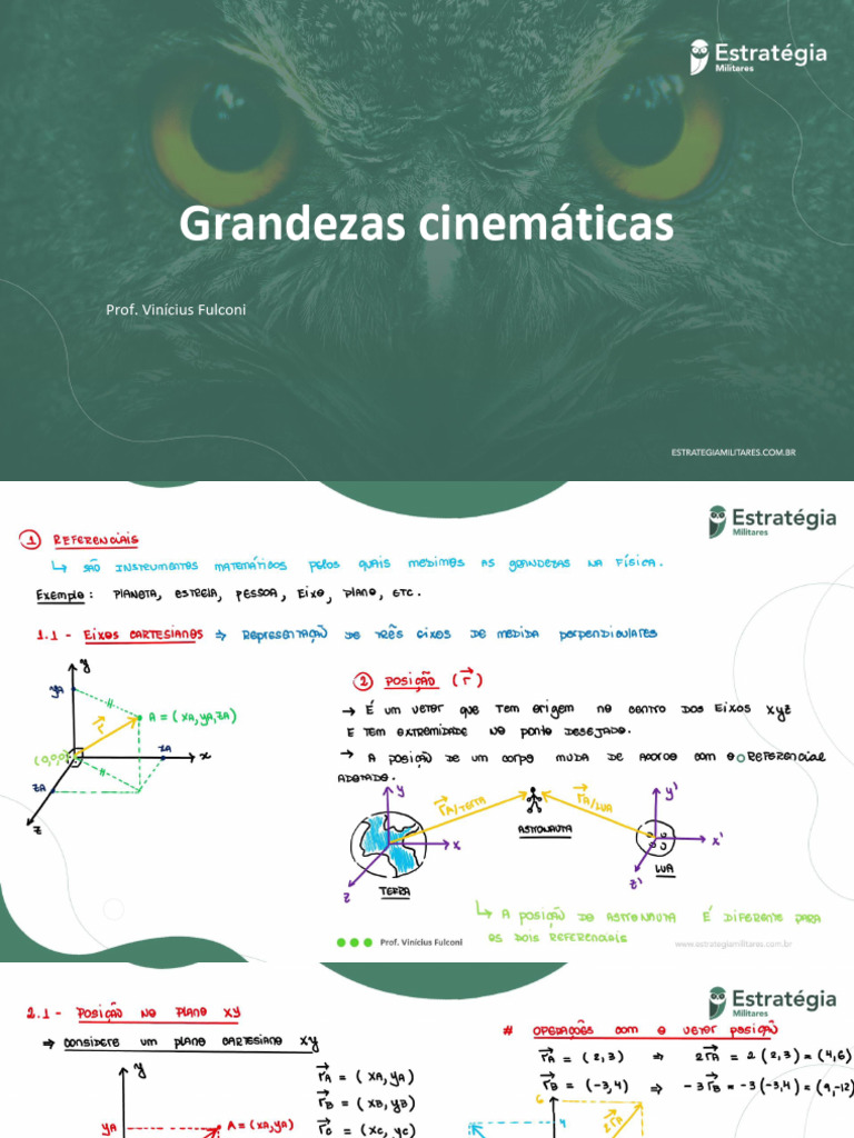 Aula 02 - Cinemática (I) - Slides | PDF