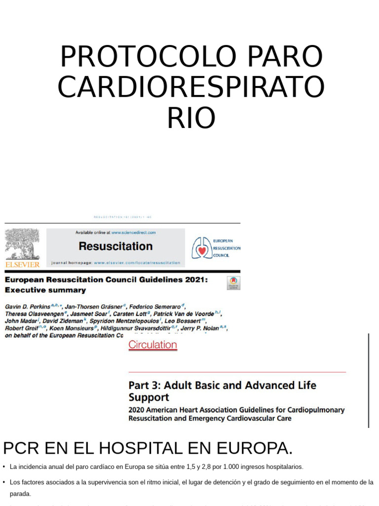 Protocolo Paro Cardiorespiratorio | PDF