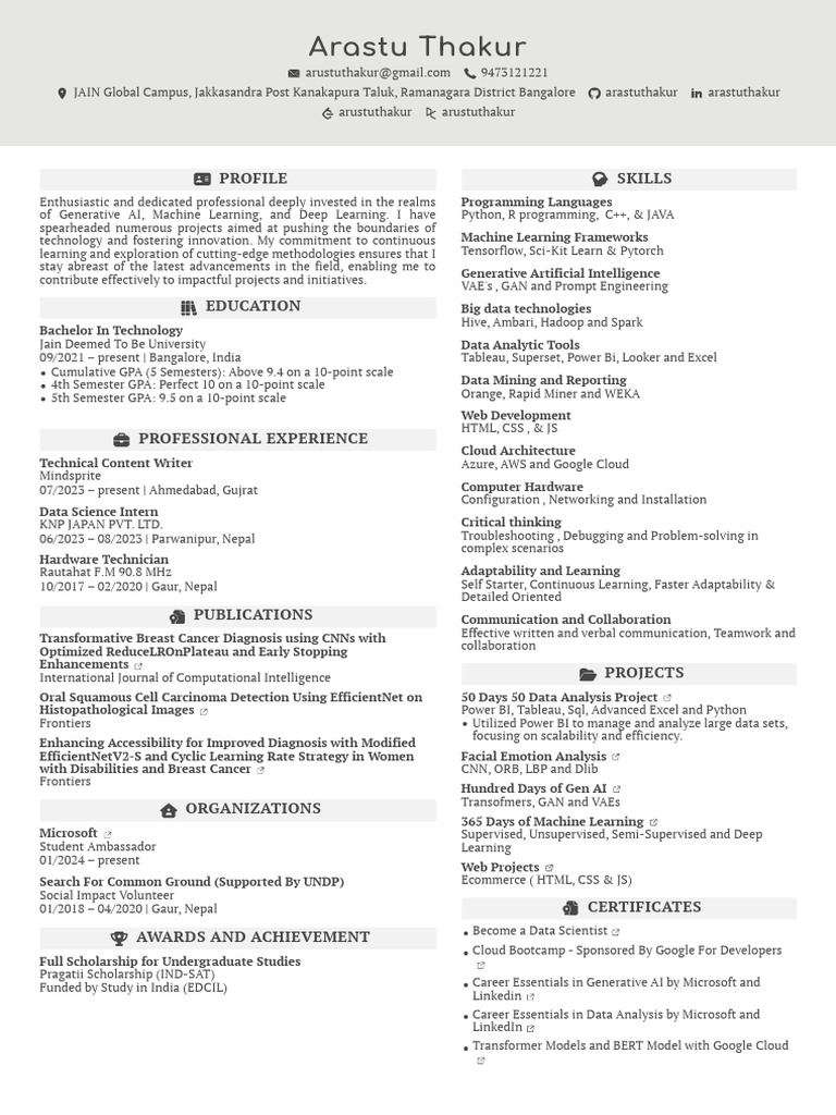 Arastu Resume | PDF